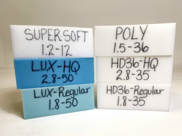Residential Foam Sample Pack A - Upholstery Grade - Canada